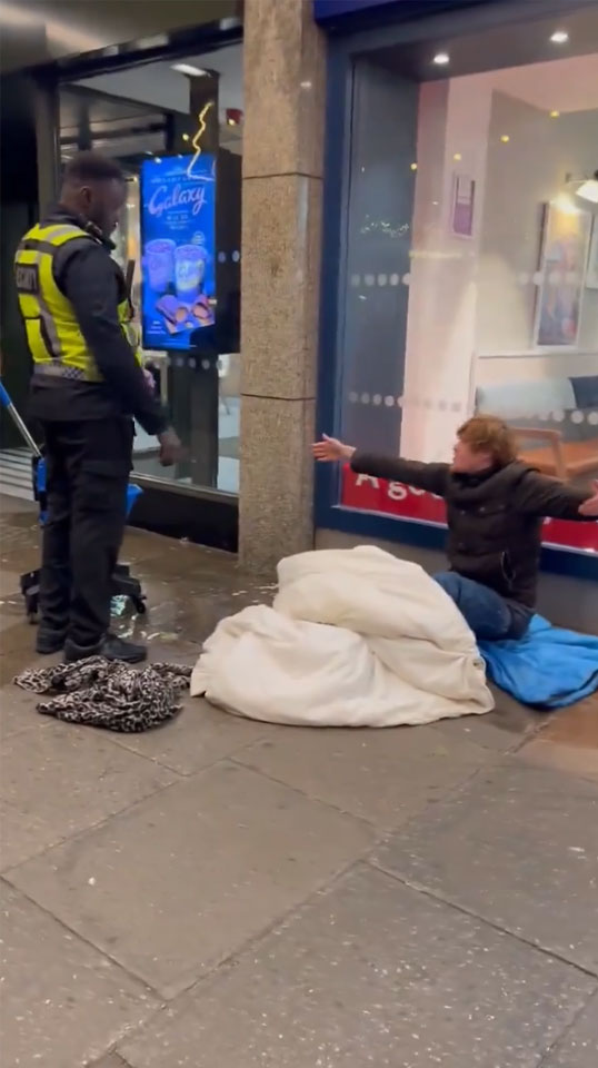 Asshole Mcdonalds Security Guard Throws Water On Homeless Mans Blankets