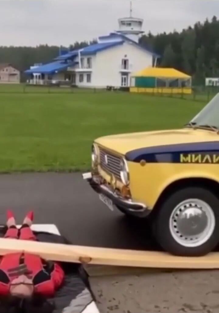 Female Stunt Performer Takes On The Mighty Russian Lada