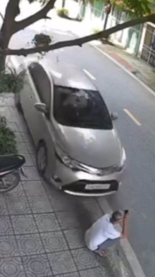 Man Chilling On The Sidewalk Gets Smashed To Pieces