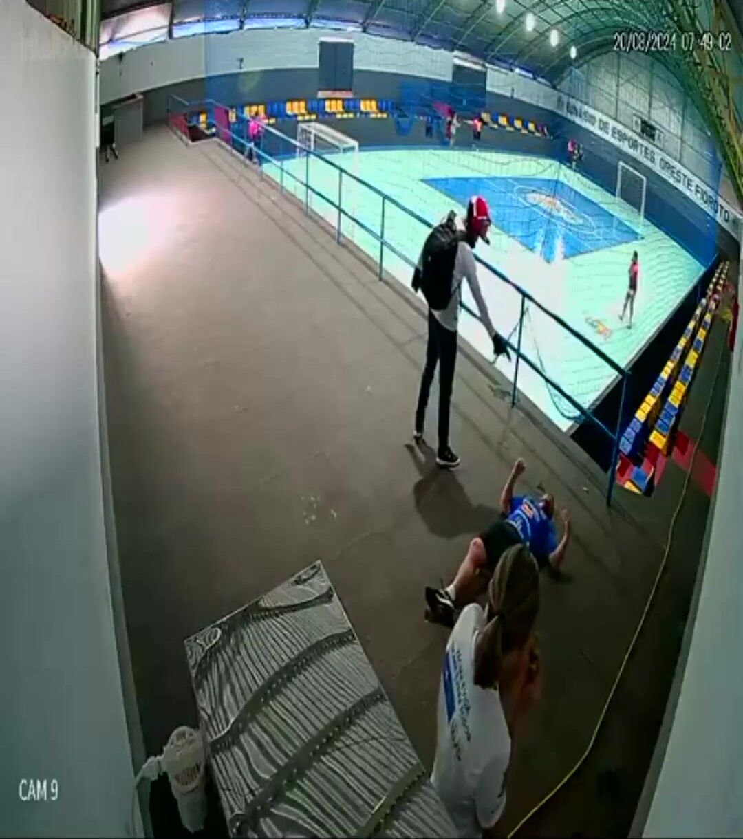 Execution In Sports Hall By Sneaky Biker On Staff Member