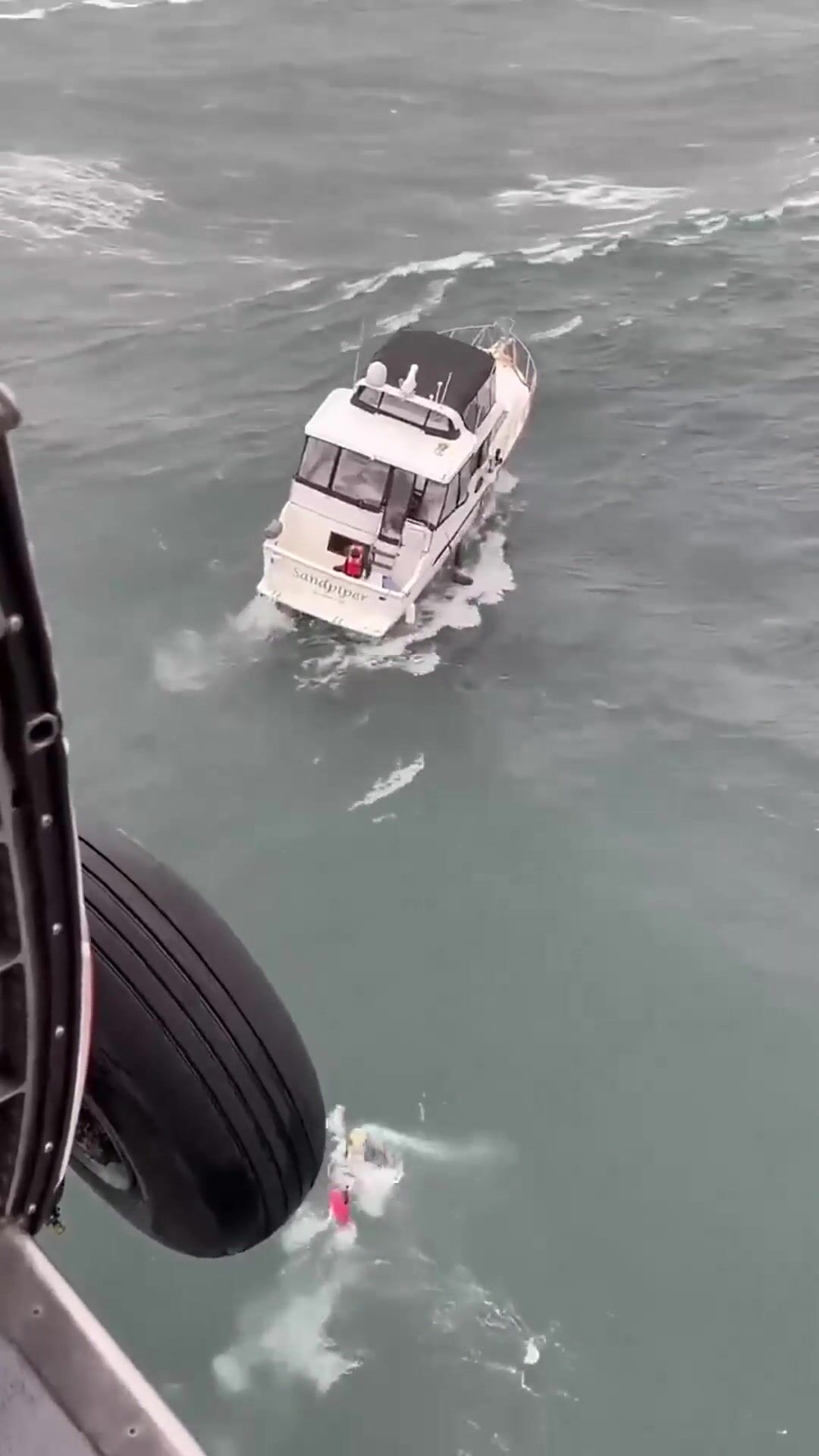 Massive Wave Wipes Out Boat During Rescue Attempt