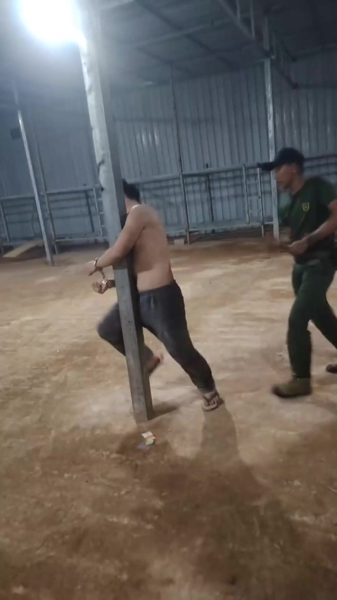 Tied And Stripped Topless For A Caning - No Mercy From Little Guy