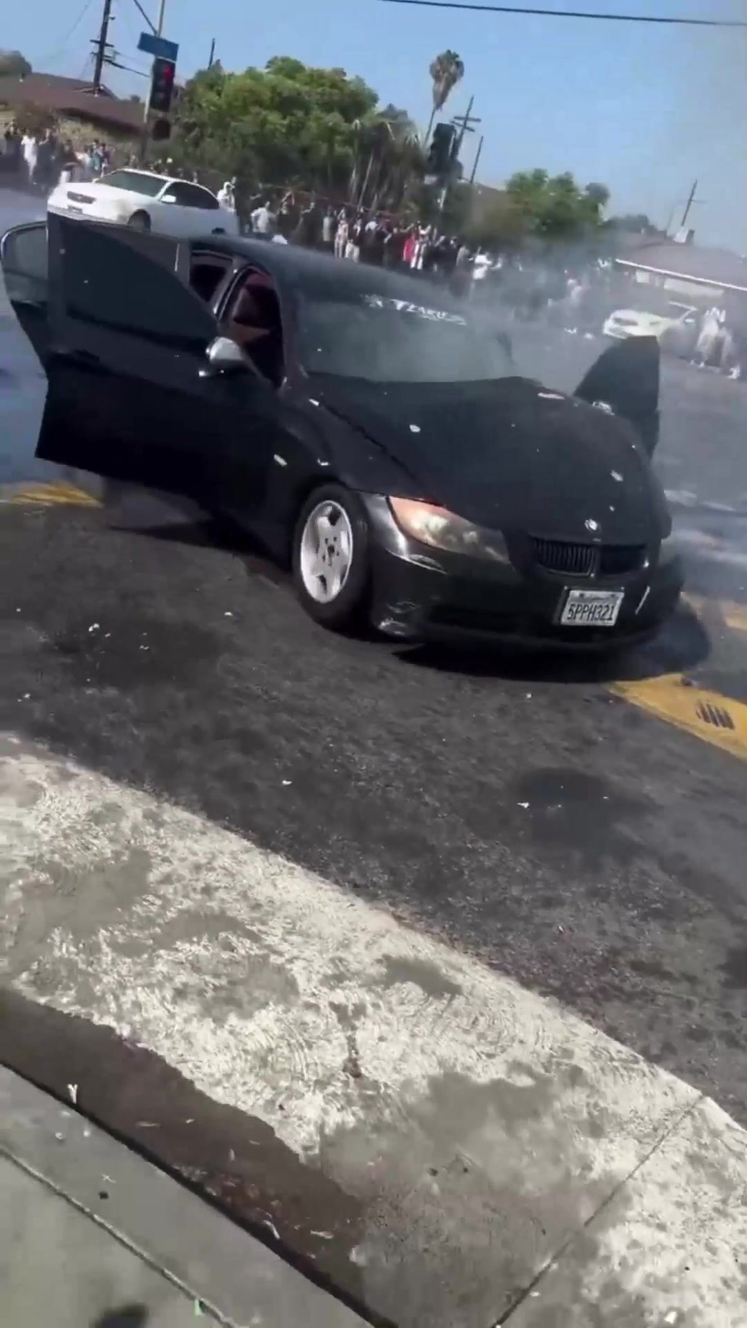 Guy Loses His Fingers Picking Up A Firework Off His Hood