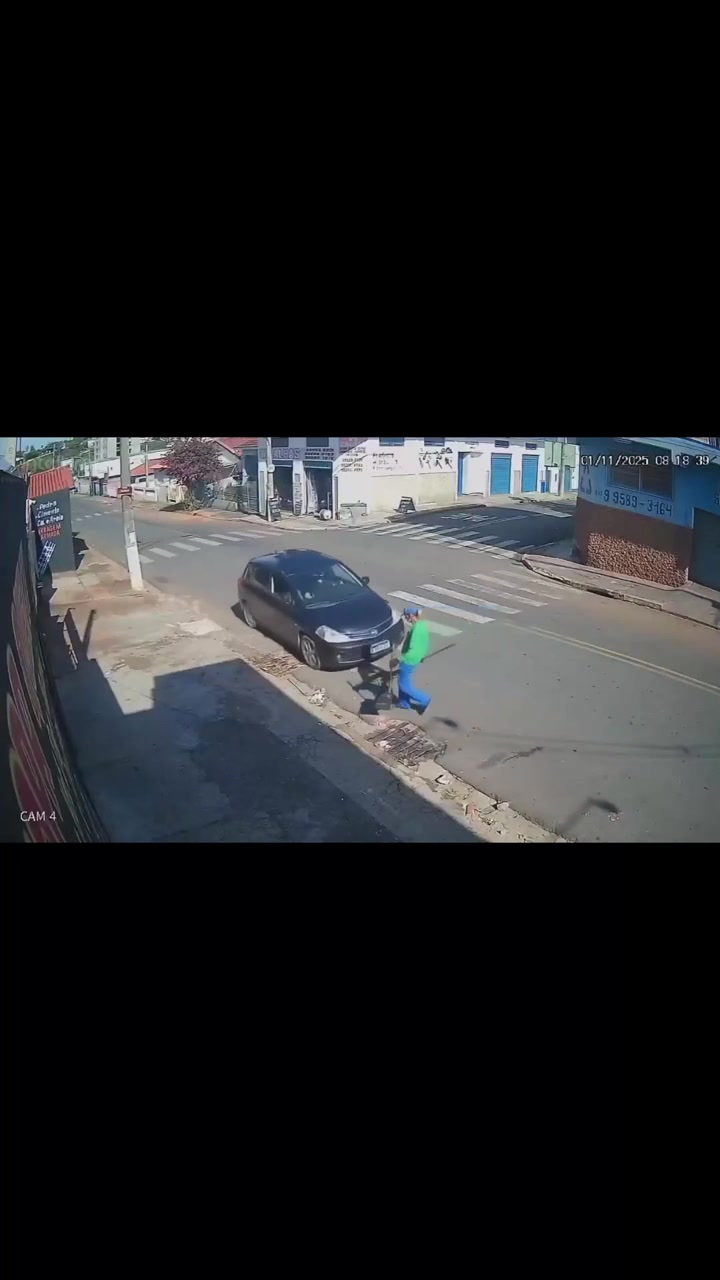 Municipal Worker Wiped Out By Passing Car