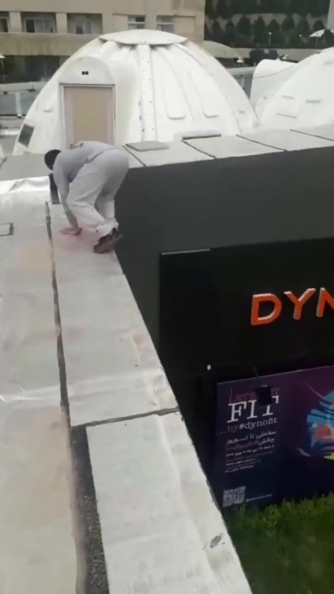 Man Attempting A Backflip Off A Building Snaps His Spine