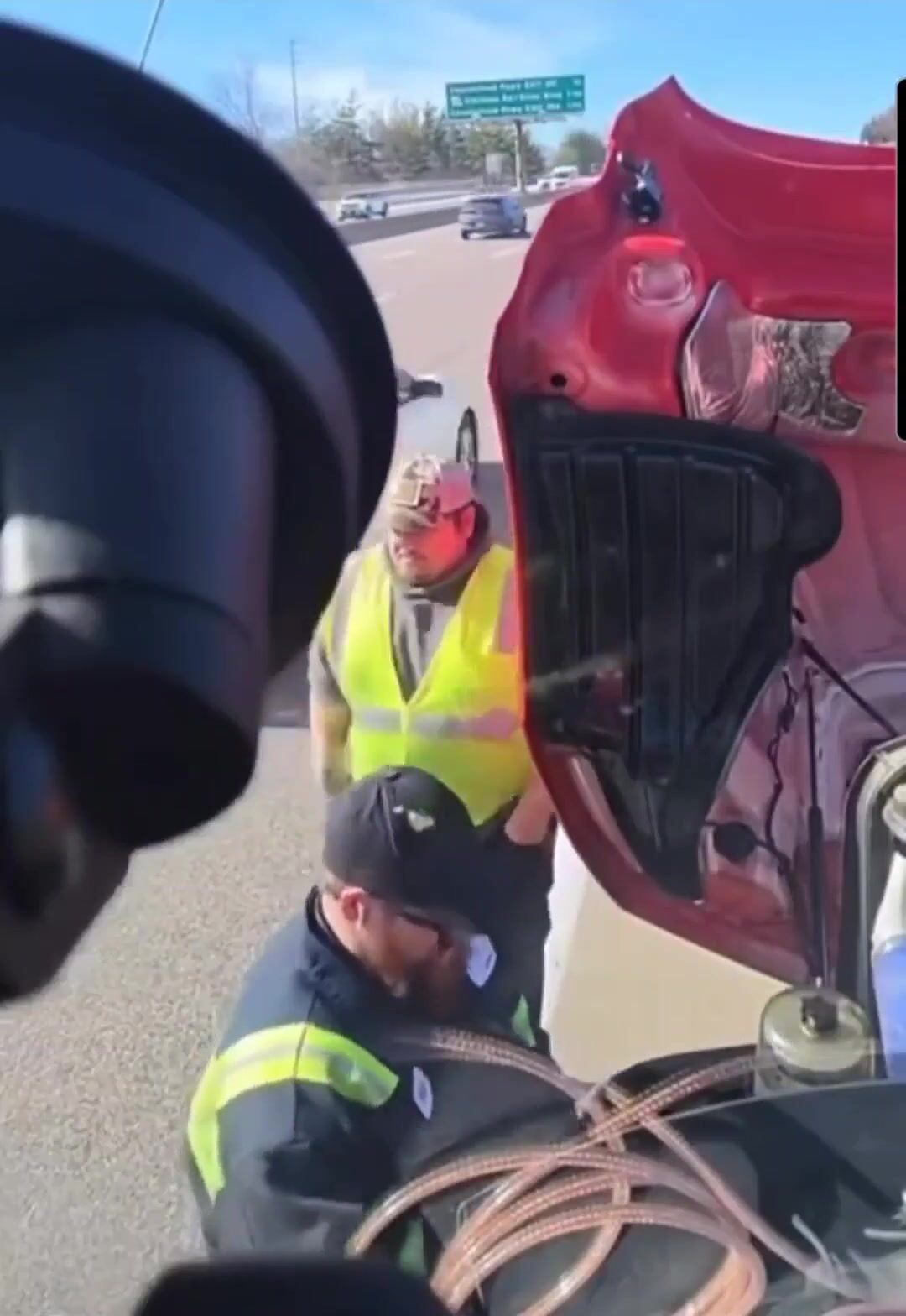 Fattys Fixing A Car Roadside